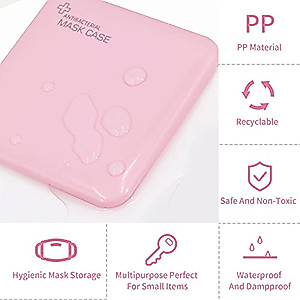 Mask Storage Case Portable Mask Case Masks Organizer for Recyclable, Dust Mask Storage Box for Pollution Prevention 1 Pack (Pink)