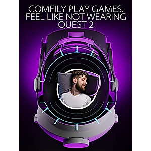 DESTEK QH1 Face Pressure-Free Head Strap, Compatible with Meta/Oculus Quest 2 | Includes Retractable Headphones, VR Accessories for Comfort Play