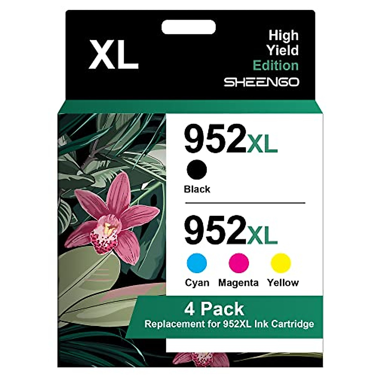 952XL Ink Cartridges Combo Pack Replacement for HP 952 XL 952XL Ink Cartridges High Yield to use with Officejet Pro 7740 8210 8710 8720 8740 8715 7720 8725 8730 Printer (Black, Cyan, Magenta, Yellow)