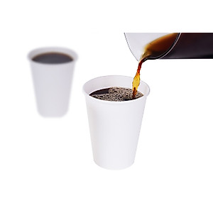 TashiBox White Hot Drink 120 Count - 12 Oz Disposable Paper Coffee Cups