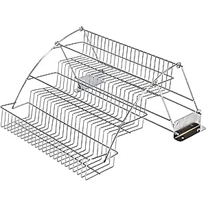 Hardware Resources 3-Tier Pull Down Spice Rack - Chrome-Finished Steel Retractable Organizer for Spice Bottles & Seasoning Jars - Easy to Install, Screws Included - Fits 15” Opening Wall Cabinet