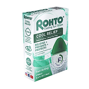 Rohto Cool Relief Redness Relief Lubricant Eye Drops - 0.4 fl oz, Pack of 3