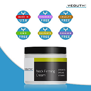 YEOUTH Neck Cream with Vitamin C, Moisturizing Neck Firming Cream for Women and Men, Targeting Decolletage and Double Chin, Cleavage and Chest 4oz
