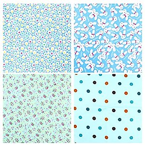 EXCEART 9pcs Cotton Fabric Quilting Patchwork Fabric Square Sewing Craft Fabric Printed Fabric Bundle with Scissors for Sewing Quilting Handmade DIY Crafts (Mixed Color 50x50cm)