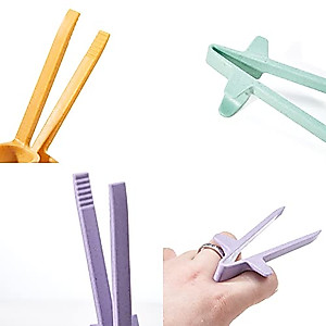 DXPIIOY® 6PCS Wheat Straw Fiber Finger Chopsticks,Hands-free Chips Snack Clip For Gamers Snacktime,Fun Gifts For Friends, Finger Tongs ,Cell Phones Accessories,Lazy Game Tool（Multiair）