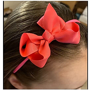 CellElection 25 Colors Baby Girls Headbands 3Inch Grosgrain Ribbon Small Hair Bows Nylon Headbands Soft Stretch Nylon Hairbands Elastics for Newborns Infants Toddlers Kids Children
