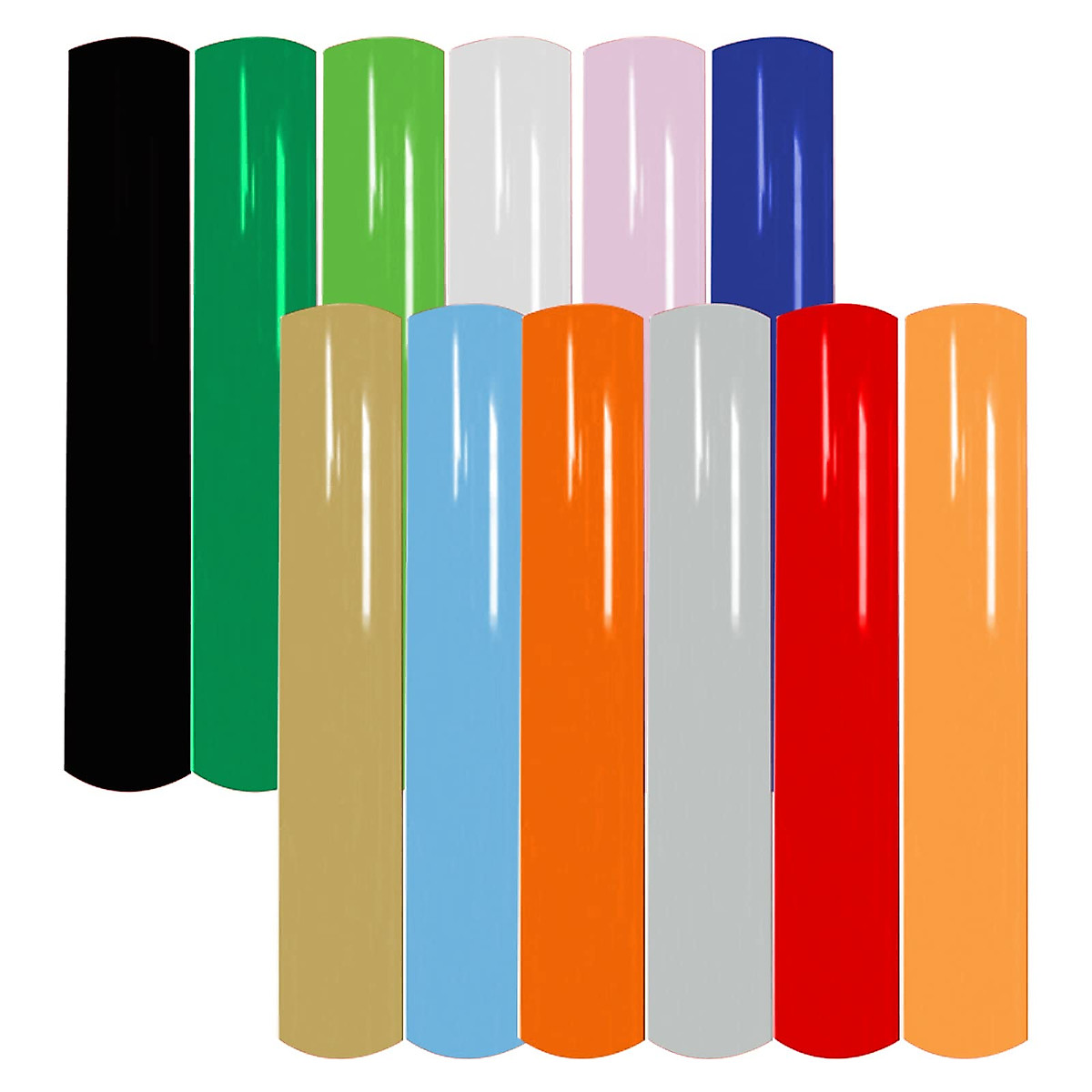 Heat Transfer Printing Multi-Color Lettering Film Clothing Ironing Painting Film PU Soft Powder Puff Heat Transfer Printing Vinyl, Puff HTV 12 Sheets