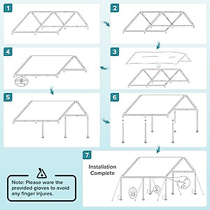 Outdoor Adjustable 10x20 ft Heavy Duty Carport, Grey