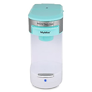 Nostalgia MyMini Single Coffee Maker, Brews K-Cup & Other Pods, Serves up to 14 Ounces, Tea, Chocolate, Hot Cider, Lattes, Reusable Filter Basket Included, Aqua