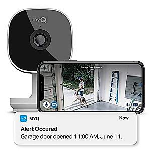 myQ Smart Garage HD Camera - Wifi Enabled - myQ Smartphone Controlled - Two Way Audio - Model SGC1WCH, White