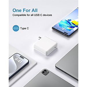 Mac Book Pro Charger - 87W USB C Power Adapter Compatible with 13/14/15 Inch After 2016, for Mac Book Air After 2018, Works 70W 67W 61W 30W 29W, Include Charge Cable（6.6Ft）