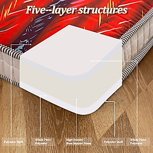 HIGOGOGO Japanese Floor Futon Mattress for Adults, Roll Up Sleeper Sofa Bed Mattress Replacement, Foldable Floor Bed Shikibuton Sleeping Pad, Pull Out Couch Mattress for Guest, Kids, Bohemian, Full