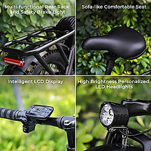 Foldable Electric Bicycles, 750W Brushless Motor, 48V 15AH Removable Battery, Electric Bike with Shimano 7 Speed Derailleur, Ebike for Adults