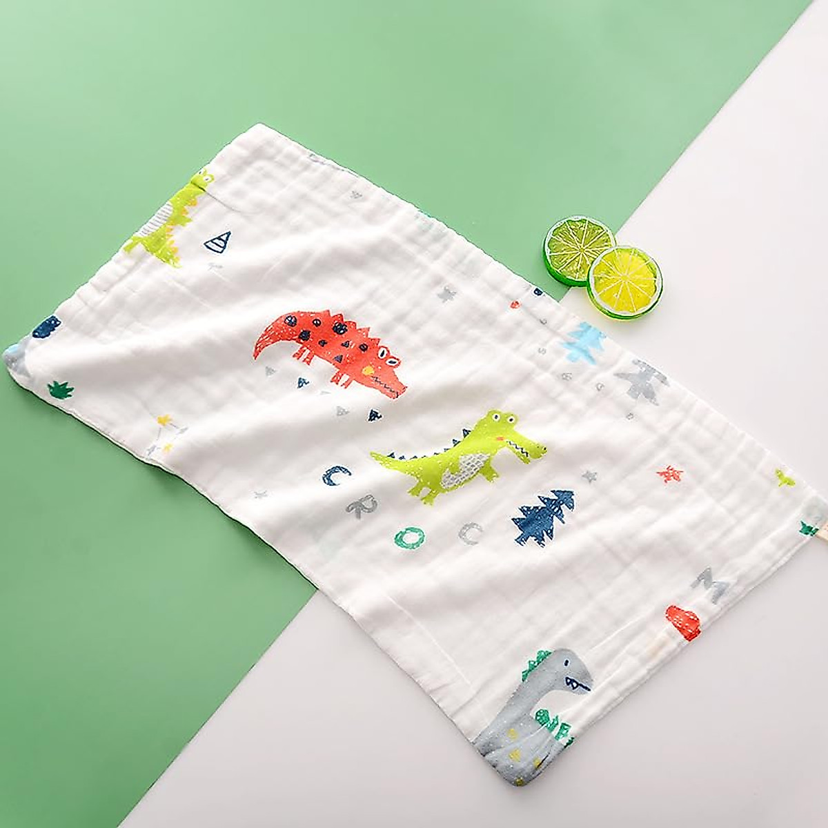 KOROTUS 10 Pack Muslin Burp Cloths for Baby - Ultra-Soft 100% Cotton Baby Washcloths - Large 20'' by 10'' Super Absorbent Spit Up Rags