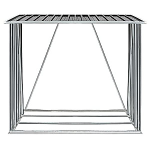 WIFESE Firewood Rack 64.2"x32.7"x60.6" Fire Wood Racks Outdoor Log Storage Shed Garden Storage Firewood Storage Racks Outside Wood Rack For Firewood Sloping Design Galvanized Steel Anthracite