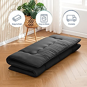 Futon Mattress Mattress Topper Twin Japanese Floor Mattress Memory Foam Tatami Foldable Sleeping Mattresses Camping Mattress,Black