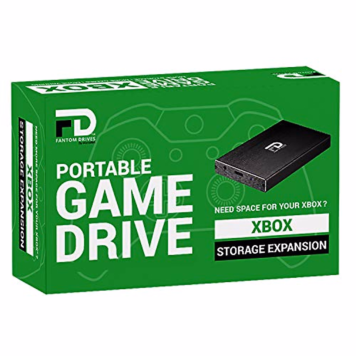 FD 1TB Portable Hard Drive - USB 3.2 Gen 1 - 5Gbps - Aluminum - Black - Compatible with Xbox One, One S, One X (XB-1TB-PGD) by Fantom Drives