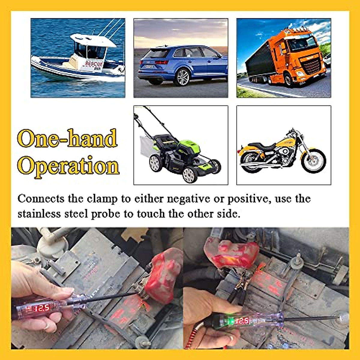 Automotive Test Light, 3-24V DC Digital Light Tester with Voltmeter, Test Light with Extended Spring Wire, Heavy Duty Auto Circuit Tester, Automotive Fuse Tester for Various Vehicles