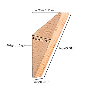 LONANGG Pack 6 Wooden Hooks Wall Hooks, Coat Hooks, Rubber Wood Hooks Wall Hangers Hooks for Hanging Coats, Hats Hooks, Bags Hooks Towels Hooks, Decorations Triangle Hook (6hook Rubber Wood Triangle)