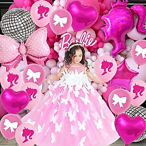 Pink Girl Balloons, Girls Birthday Balloons, Princess Birthday Party Supplies, Hot Pink Balloons Set for Girls Birthday Party, Princess Themed Party, Makeup Party Decorations, Spa Party Supplies