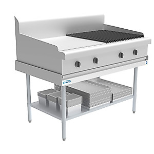 KoolMore EQT-163048 16 Gauge Stainless Steel Commercial Equipment Stand - 30 x 48 Heavy Duty Griddle Stand with Undershelf