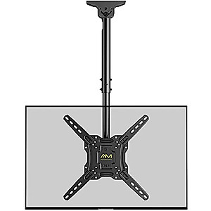 AM alphamount Ceiling TV Mount for 13-55 Inch LCD LED OLED 4K TVs/Monitors, Hanging TV Mount Bracket Swivels Tilts Rotates fits Flat/Sloped Roof, Max VESA 400x400mm, Holds up to 77lbs