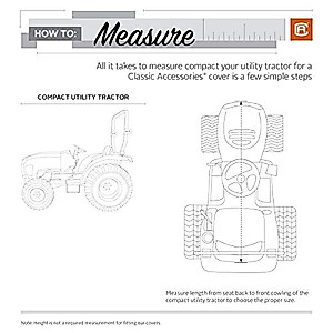 Classic Accessories Compact Utility Tractor Cowling Cover, Black