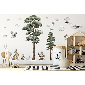 Woodland Forest Animals Big Wall Stickers Nursery Decoration Bedroom Removable Decals