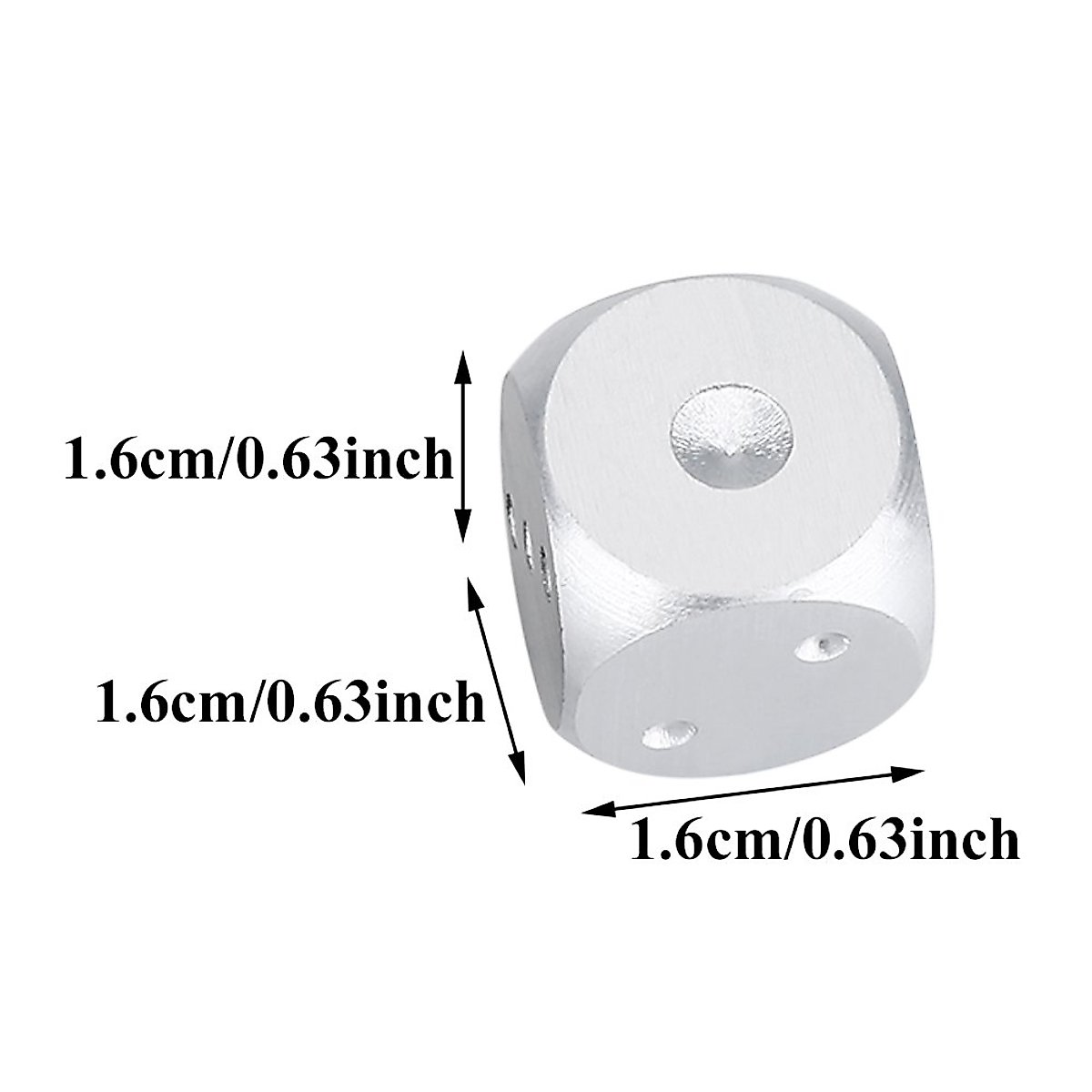 Precision Aluminum Alloy Dice Solid Metal Dice Set Table Game Dice Poker Games Dices Set with Case 5pcs (Silver-Rectangle Box)