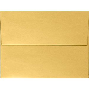 LUXPaper A7 Invitation Envelopes | Peel & Press | 5 1/4" x 7 1/4" | Gold Metallic | 80lb. Text | 50 Qty