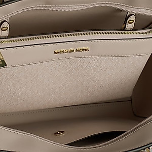 Michael Kors Charlotte Large 3-in-1 Tote Crossbody Handbag Leather (Light Cream)