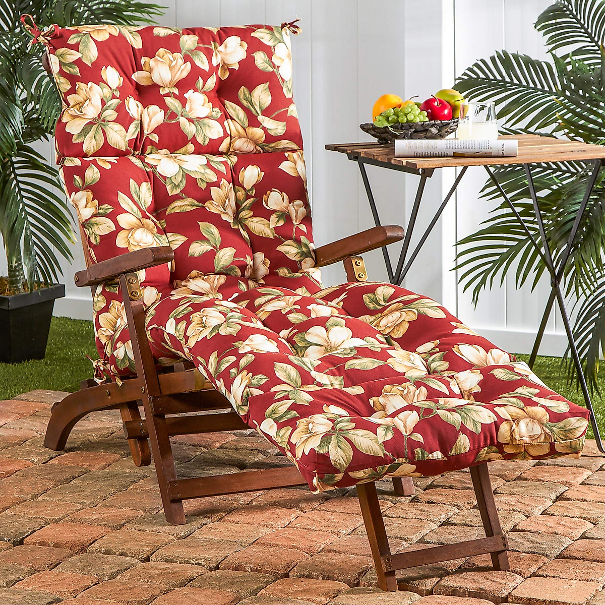 South Pine Porch Outdoor 72x22-inch Chaise Lounge Chair Cushion, 1 Count (Pack of 1), Roma Floral