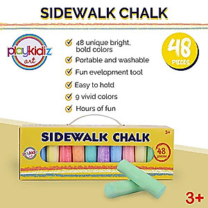 Jumbo Washable Sidewalk Chalk Set Non-Toxic Jumbo Chalk for, Painting on Chalkboard, Playground, Blackboard, and Outdoor Art Play (48)