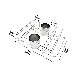 Cataumet BBQ Rib Rack and Beer Can Chicken Holder Smoking Rack Fits Big Egg Style Grills Ovens and Smokers Made with Genuine 304 Stainless Steel