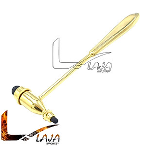 LAJA Imports Tromner Neurological Reflex Hammer with Pointed Tip Handle for Cutaneous and Superficial Responses - (Gold)