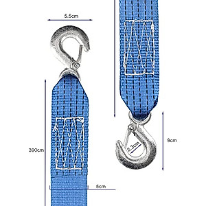 Nylon Tow Strap with Hooks, 2Pack 2Inch x 13Ft Recovery Rope 10,000LB Heavy Duty Towing Rope for Towing Vehicles in Roadside Emergency,Blue