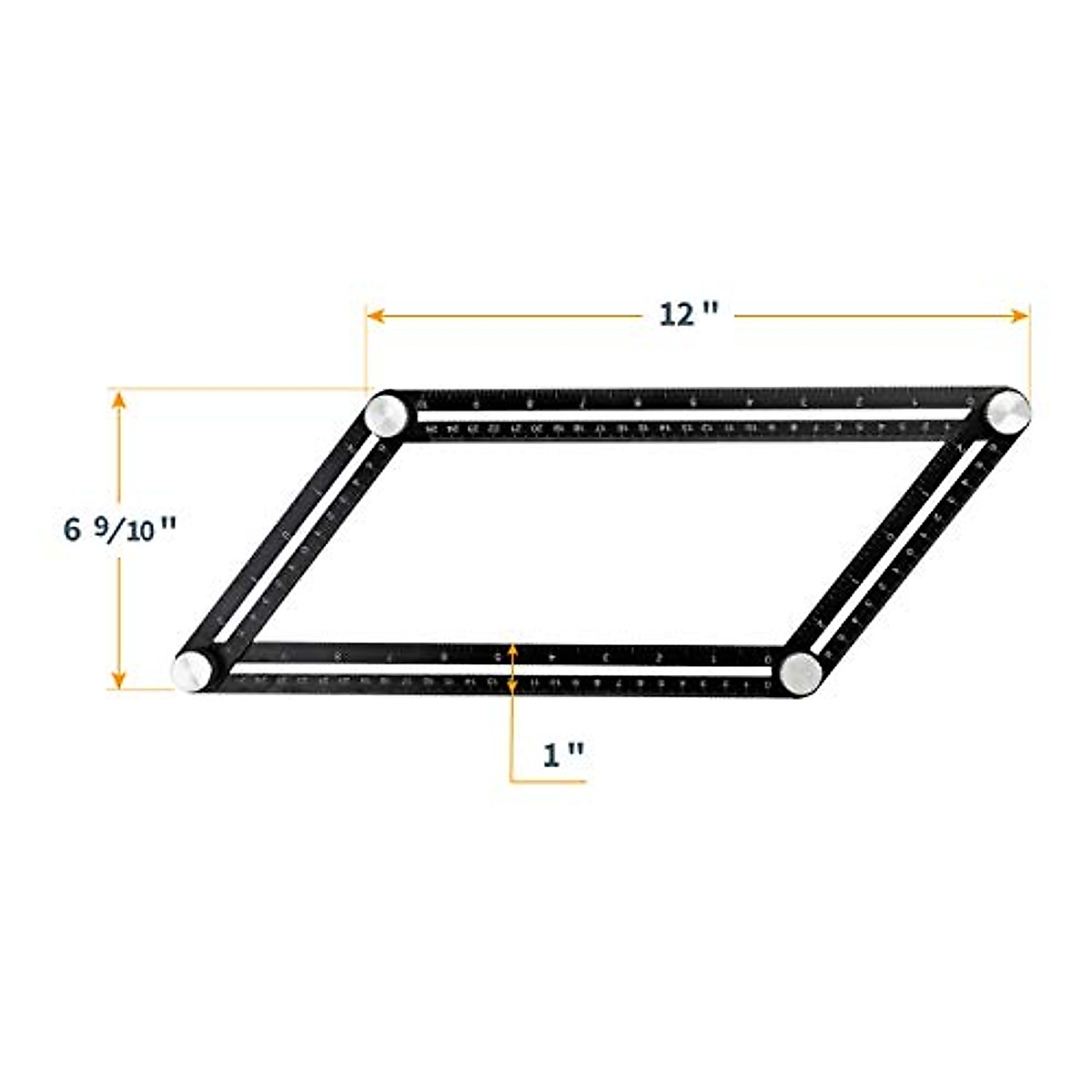 POWERTEC 80003 Universal Angle Template Tool - Easy to Use Metal Multi Angle Ruler - Ultra Precise - Easy One Hand Utility