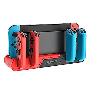 SOONHUA Charging Dock with Game Card Slots Compatible with Nintendo Switch Joy-Cons Console