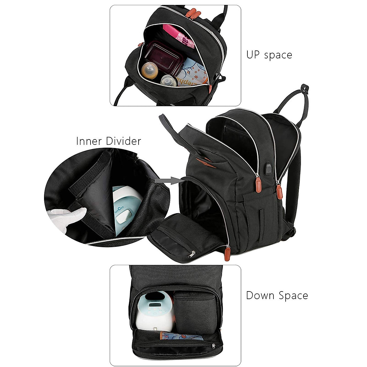 V-COOOL Breast Pump Backpack Spectra, Tote Bag with 15.6 Inch Laptop and Breast Pump Parts Bag,Breast Pump Cleaning Wipes, Pumping Bag Wet/Dry Bag