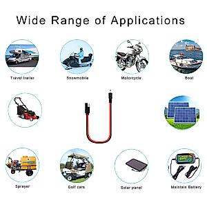 Liwinting SAE to Male DC 5.5mm x 2.1mm Male Adapter Cable SAE Connector Cable 14AWG DC Charging Cord for Solar Panel Charger 60cm/1.96FT