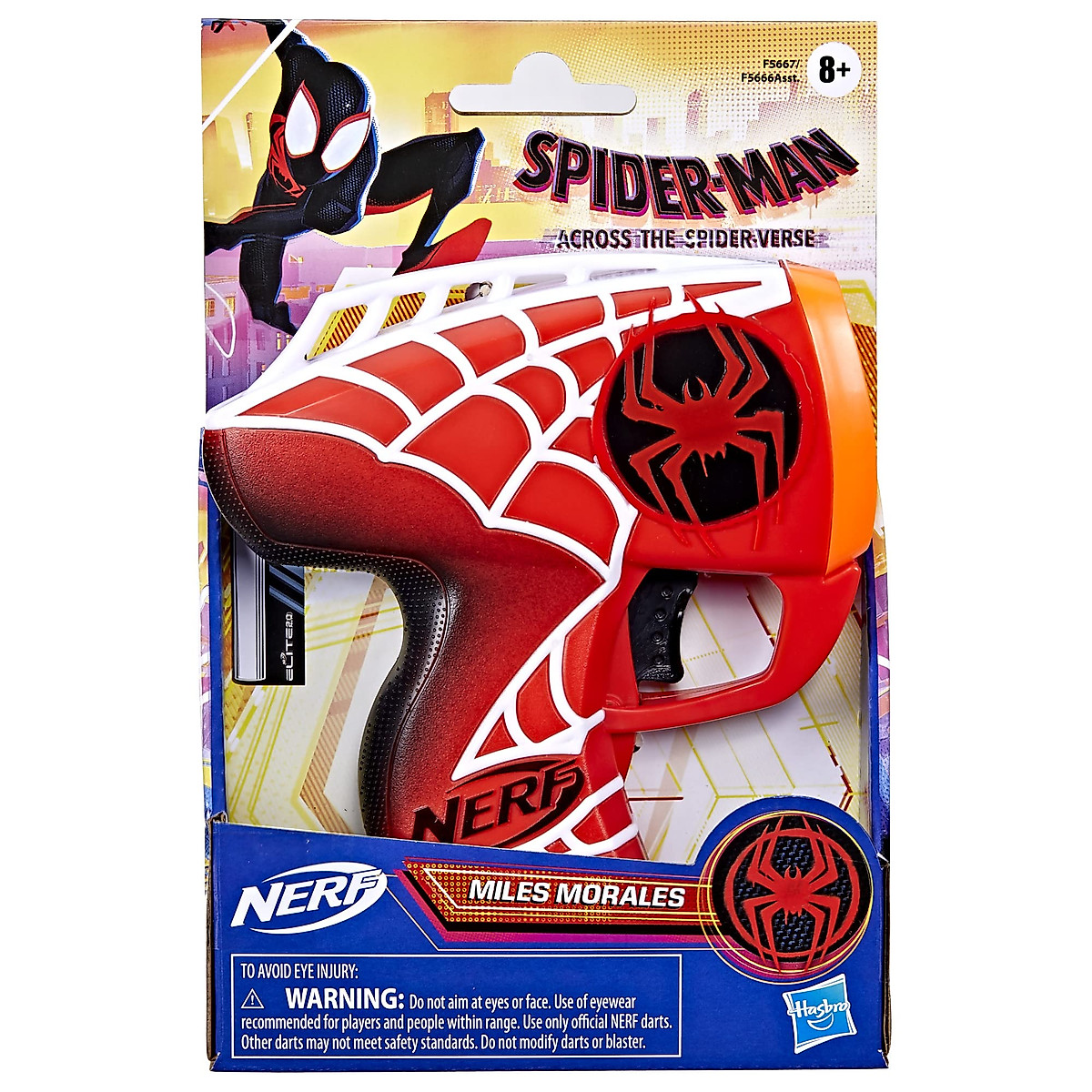 Nerf Spider-Man: Across The Spider-Verse, Miles Morales MicroShots Dart Blaster, Movie Inspired Design, 2 Elite Darts