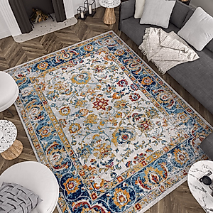 Giana Cream Large 8x10 Area Rug - Area Rugs for Living Room - Dining Room or Bedroom Rug - Indoor Entry Entryway Foyer Carpet - Alfombras para Salas Grandes - Traditional, Oriental