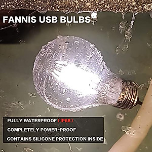 Full Waterproof USB Lights, 2pack, Dimmable Warm White, Plastic Shatterproof, Camping Equipment or Accessories, Led Camping Lights, Suitable for Garage Warehouse Truck Fishing Boat Outdoor Tent