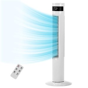 R.W.FLAME White 36" Tower Fan with Remote Control, 3 Modes, LED Display,Oscillation,Portable Floor Bladeless Fan for Bedroom Living Rooms Home Office, White