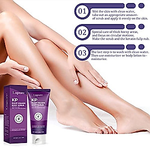 Lupure KP Bump Eraser Body Scrub, Strawberry Legs Treatment, Exfoliating Body Scrub, Body Scrubs For Women Exfoliation, Dead Skin and Dry, Rough, with 10% Lactic Acid (AHA) Reduce Bumps,
