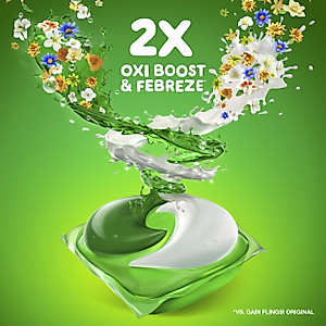 Gain Ultra Flings Liquid Laundry Detergent Pacs Designed for Large Loads, Original Scent, 41 Count