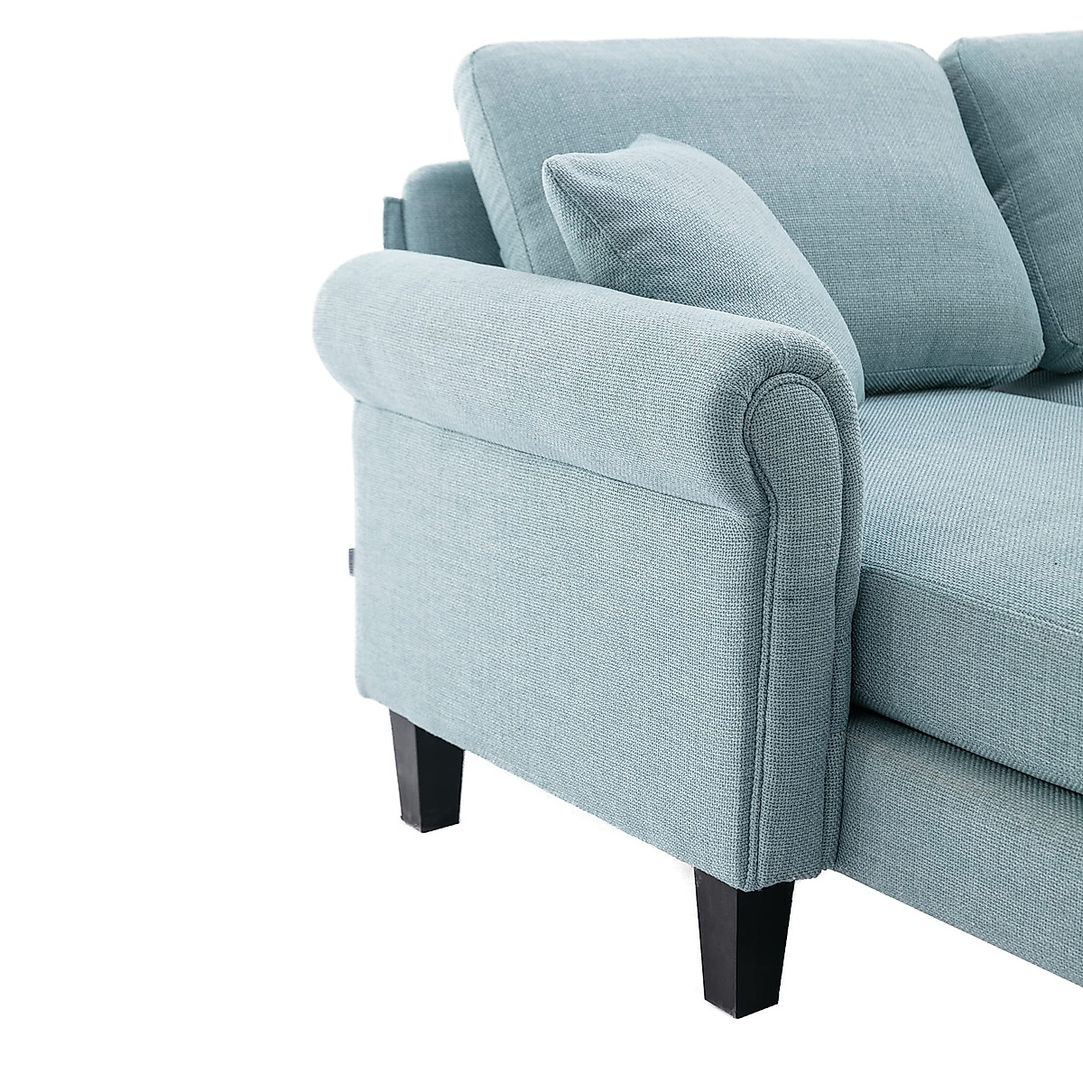 GODAFA Couch Modern U-Shaped Convertible Sectional Accent Sofa Upholstered in Polyester for Living Room,Light Blue