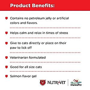 Nutri-Vet Pet-Ease Calming Paw Gel for Cats | Support for Cat Anxiety and Stress | Tasty & Easy to Give | 3 Ounce Tube