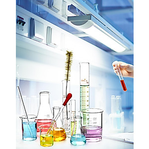 QWORK Lab Glassware Set, Quality Borosilicate Glass Beaker Flask Cylinder Set, Heat Resistant, Ideal for Laboratories and School Science Experiments