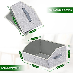 homsorout Trapezoid Storage Bins - Foldable Closet Organization, Fabric Storage Baskets for Shelves, Linen Closet Organizers and Storage for Toys, Clothes, 6 Packs (Blended)